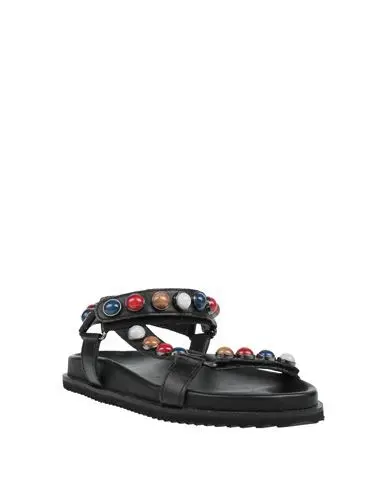 OVYE Leather Embellished Slingback Sandals