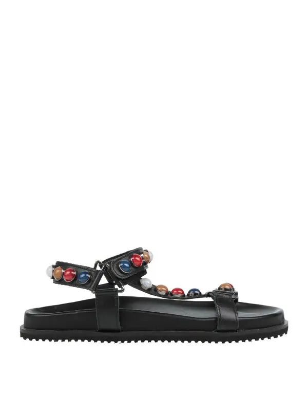 OVYE Leather Embellished Slingback Sandals
