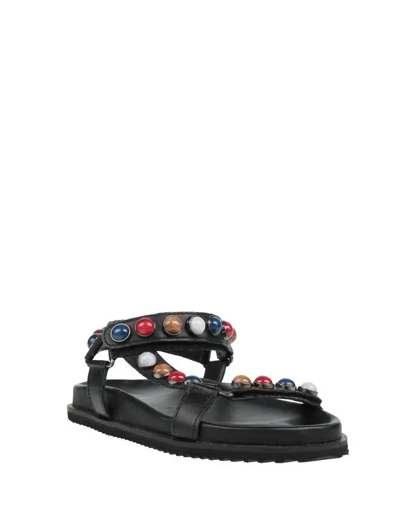 OVYE Leather Embellished Slingback Sandals