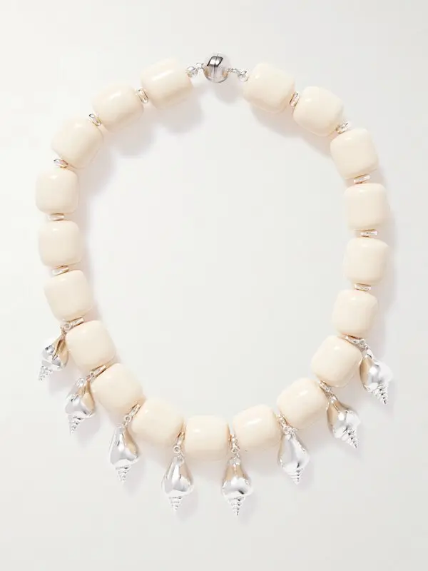 JULIETTA Odeon Silver-plated Resin Necklace - Ivory