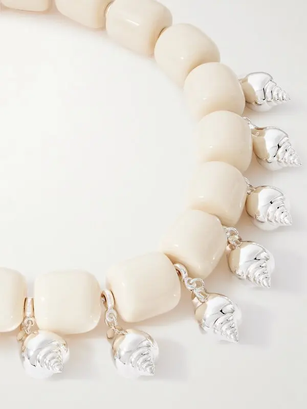 JULIETTA Odeon Silver-plated Resin Necklace - Neutrals