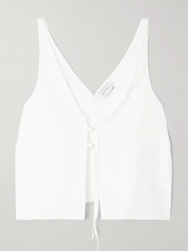 DEIJI STUDIOS Tie-detailed Linen Top - White