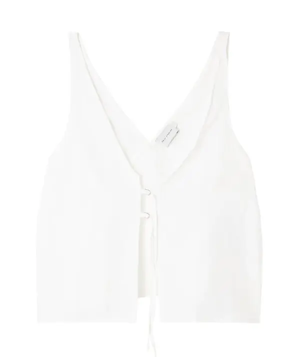 DEIJI STUDIOS Tie-detailed Linen Top - White
