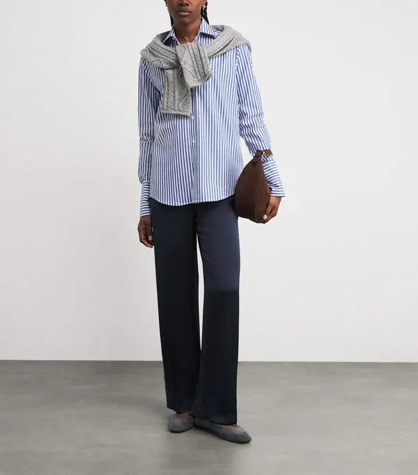 WITH NOTHING UNDERNEATH Cotton Poplin Boyfriend Shirt