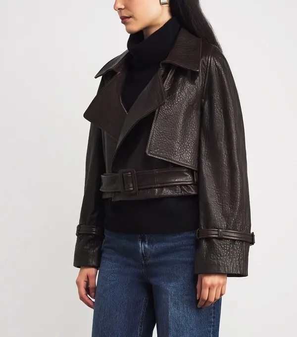 Nour Hammour Lambskin Cropped Hatti Jacket