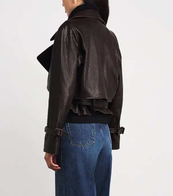 Nour Hammour Lambskin Cropped Hatti Jacket