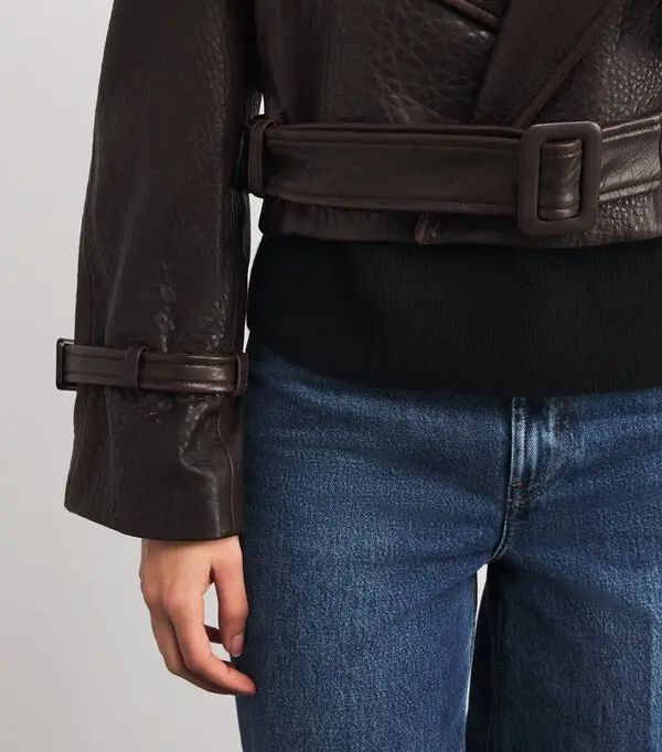 Nour Hammour Lambskin Cropped Hatti Jacket