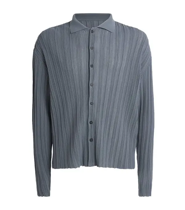 LE17SEPTEMBRE Cotton-blend Ribbed Polo Cardigan