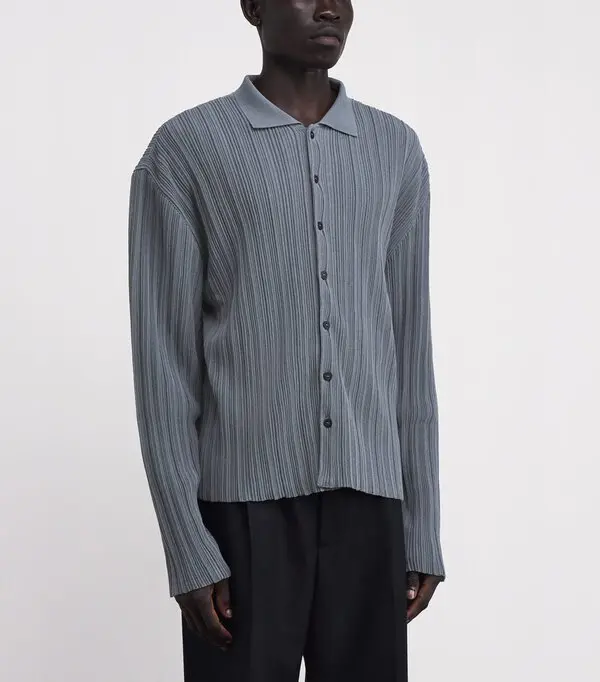 LE17SEPTEMBRE Cotton-blend Ribbed Polo Cardigan