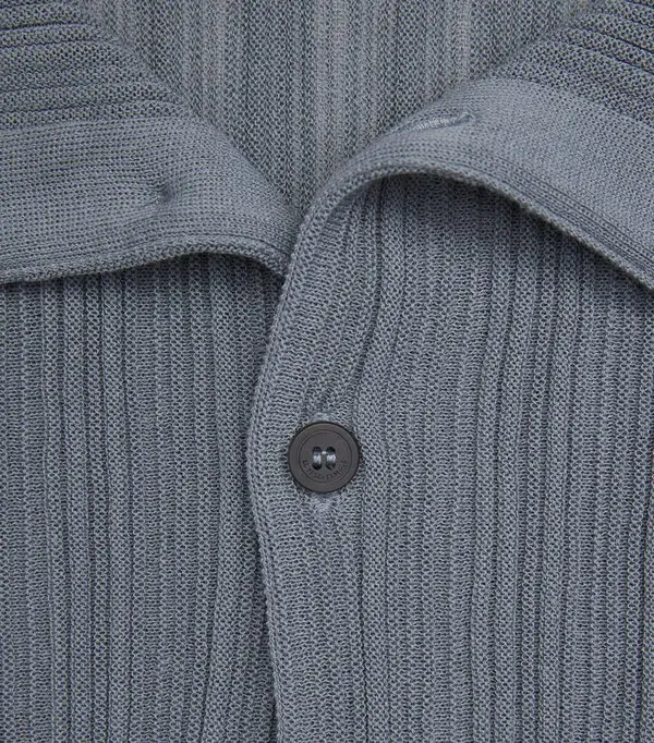 LE17SEPTEMBRE Cotton-blend Ribbed Polo Cardigan