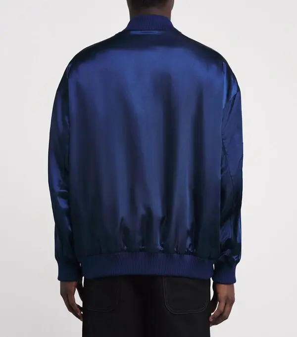 Commas Floral Embroidered Satin Bomber Jacket