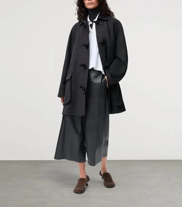 Loewe Wool-cashmere Coat With Leather Collar