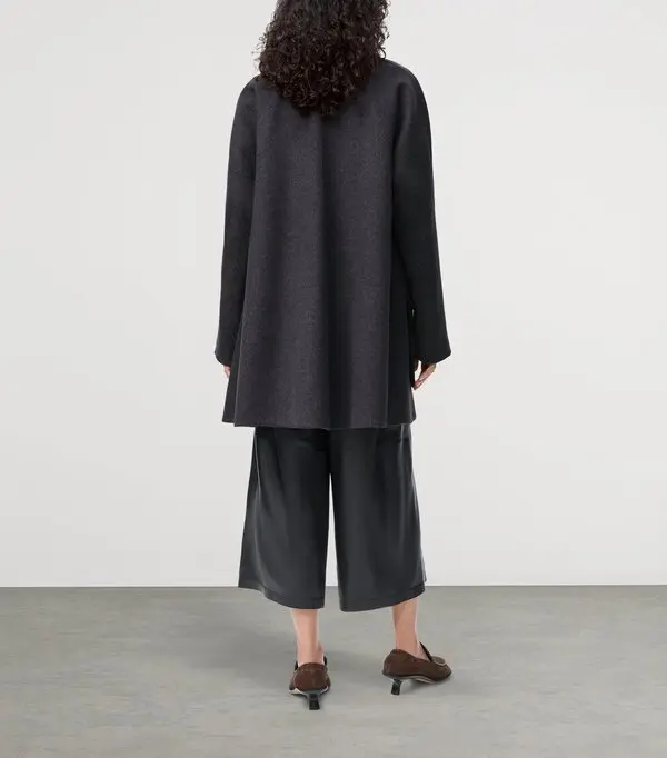 Loewe Wool-cashmere Coat With Leather Collar
