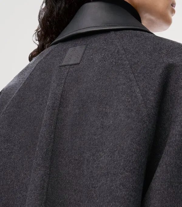 Loewe Wool-cashmere Coat With Leather Collar