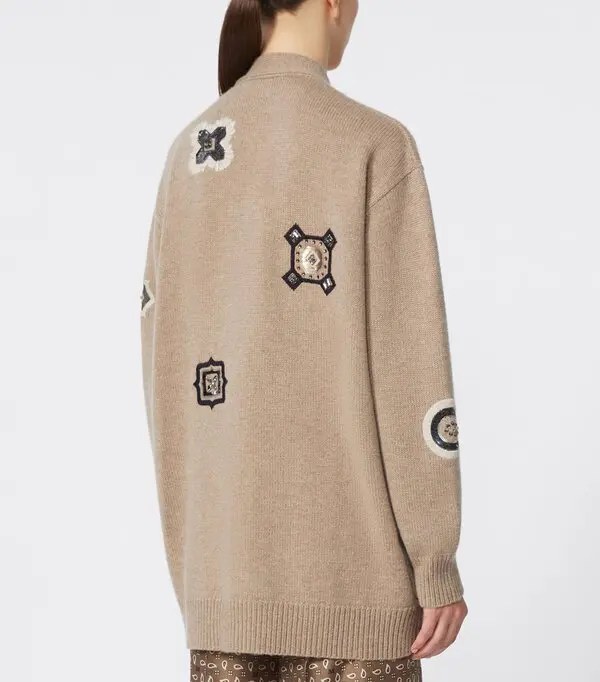 Max Mara Wool-cashmere Patch Cardigan