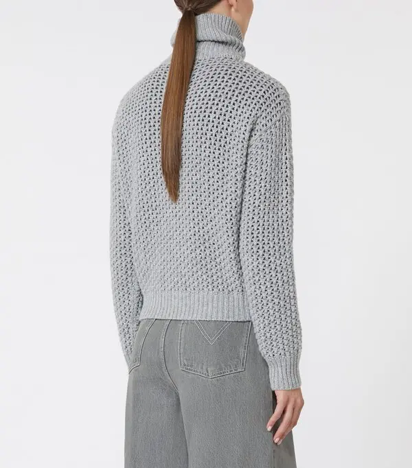 Max Mara Wool-blend Half-zip Sweater - Grey