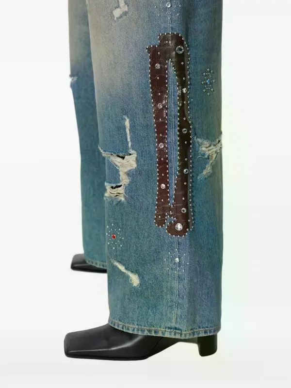 Amiri Distressed Embellished Jeans