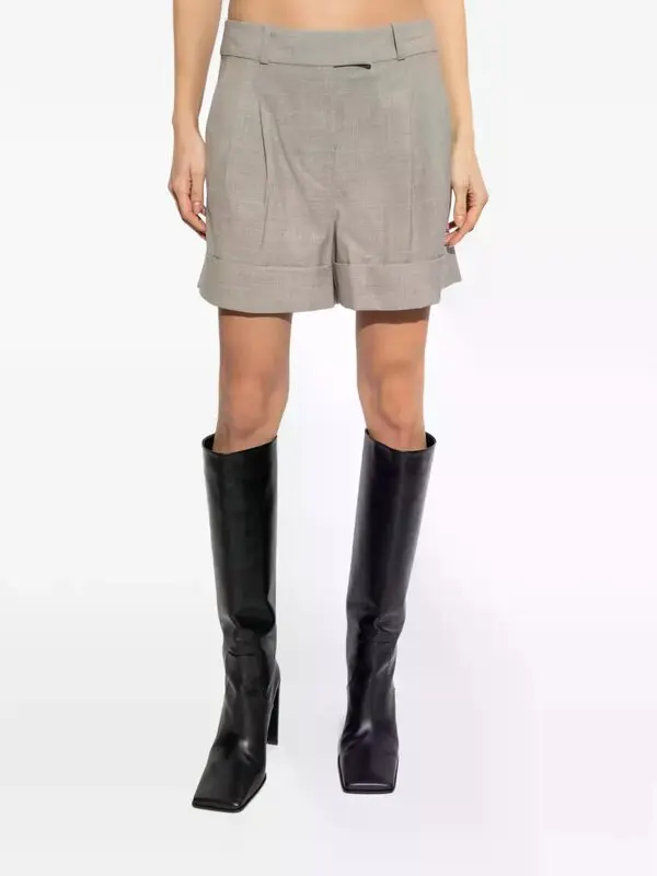 Rag & Bone Neila Pleated Cuffed Shorts - Grey