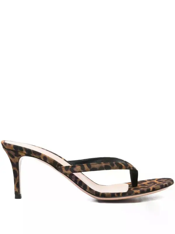 GIANVITO ROSSI Calypso Leopard-print Sandals - Brown