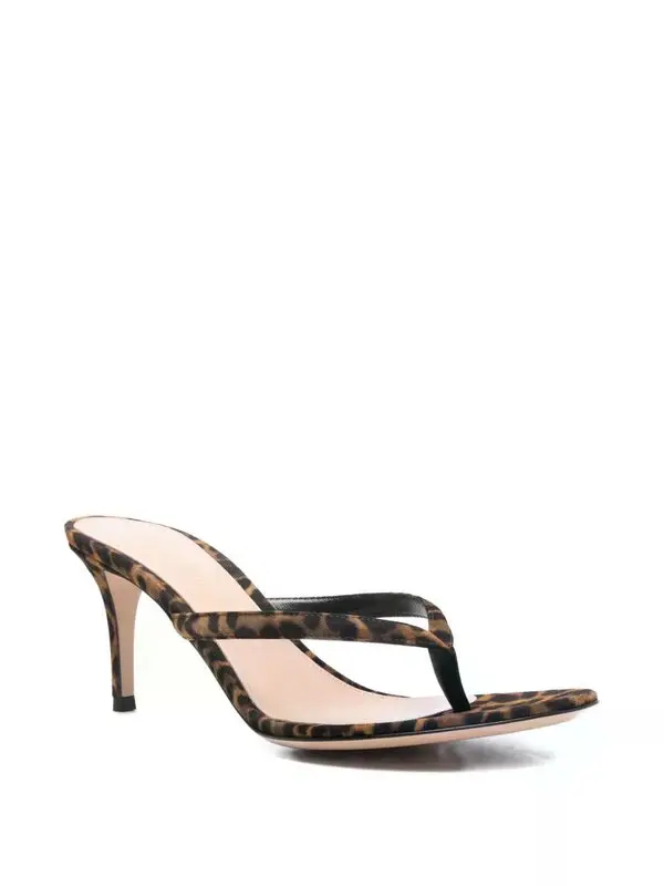 GIANVITO ROSSI Calypso Leopard-print Sandals - Brown