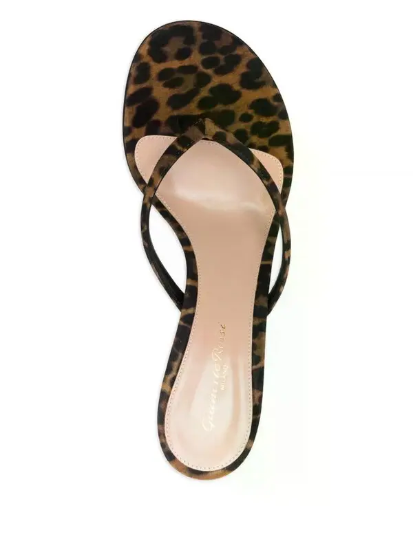GIANVITO ROSSI Calypso Leopard-print Sandals - Brown