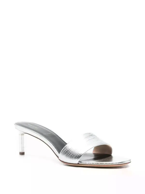 TOM FORD Metallic-finish Leather Kitten Heel Sandals - Silver