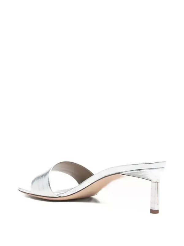 TOM FORD Metallic-finish Leather Kitten Heel Sandals - Silver