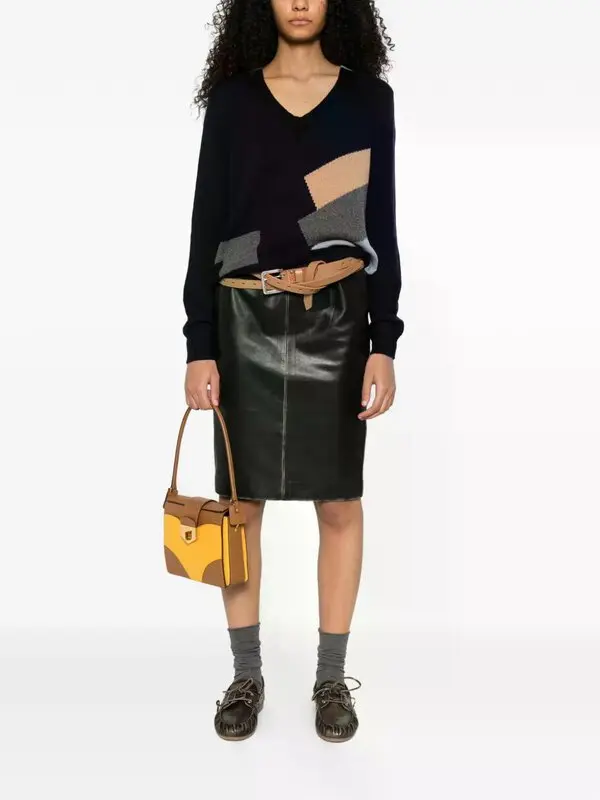 Prada Geometric-pattern V-neck Jumper