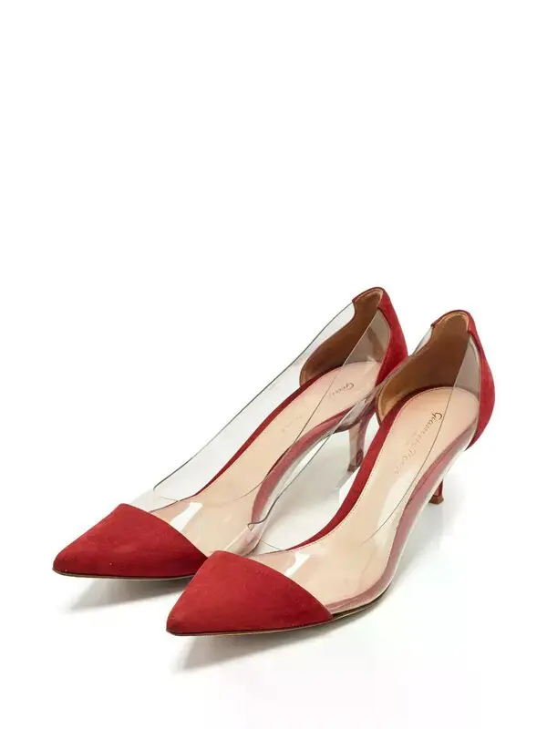 GIANVITO ROSSI Plexi Pointed Pumps - Red