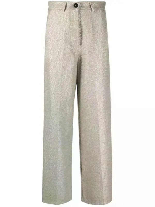 FORTE_FORTE Wide-leg Metallic Trousers