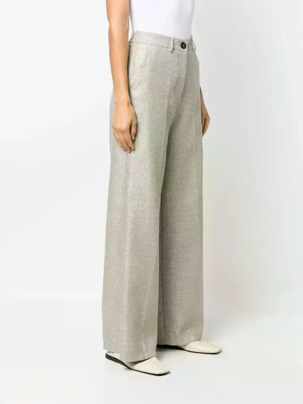 FORTE_FORTE Wide-leg Metallic Trousers