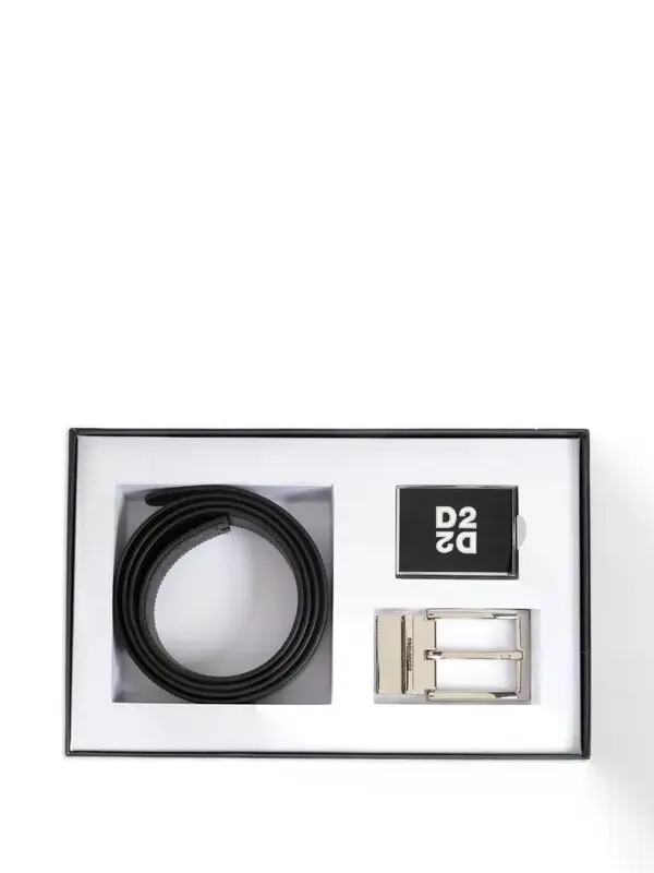 Dsquared2 Logo Buckle Belt Set