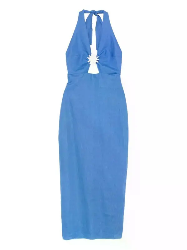 CALA DE LA CRUZ Orly Halterneck Cut-out Midi Dress - Blue