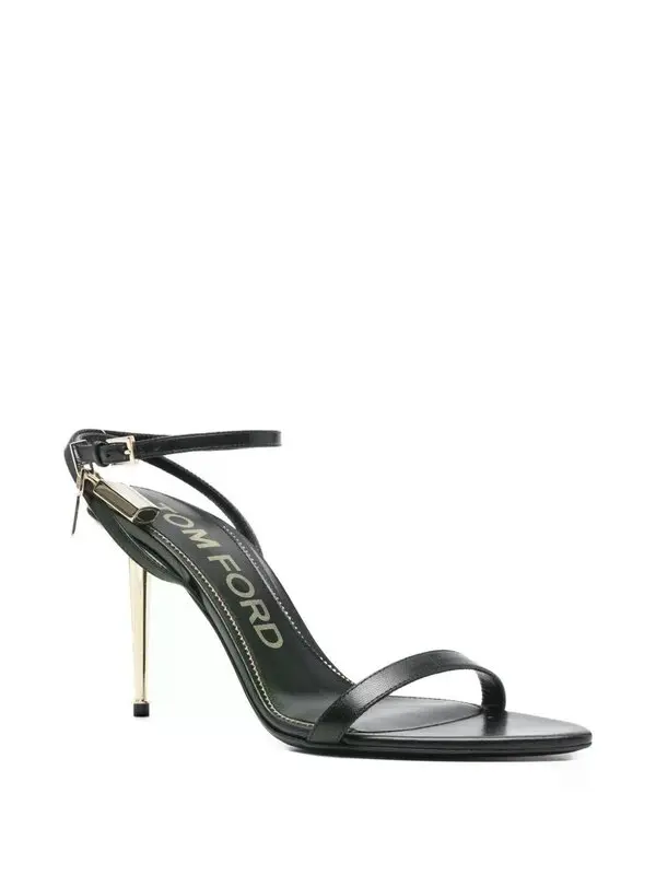 TOM FORD Pointed-toe Padlock Heeled Sandals - Black
