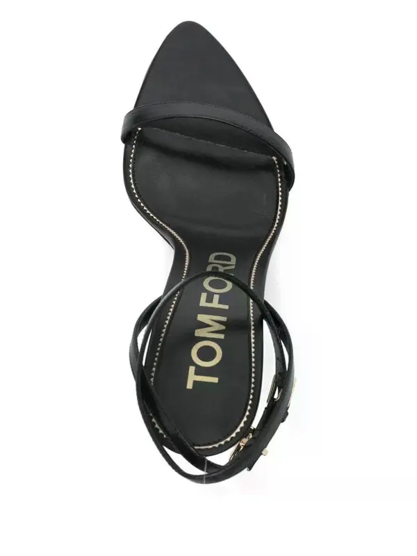 TOM FORD Pointed-toe Padlock Heeled Sandals - Black