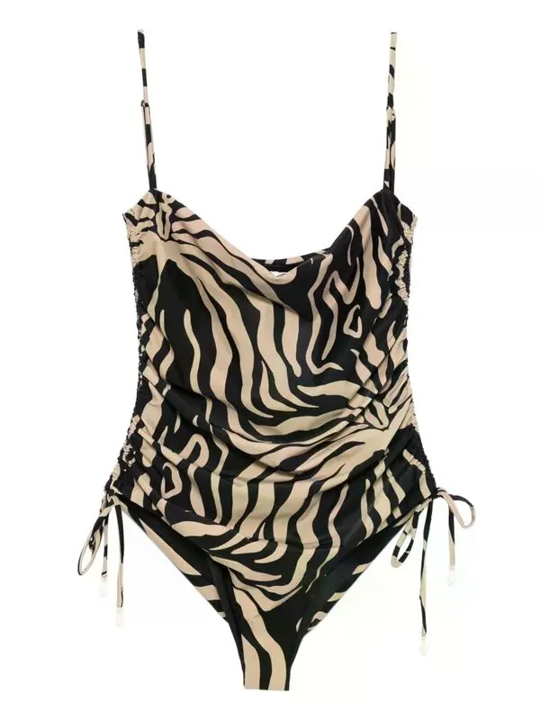 Johanna Ortiz Zebra-print One-piece Swimsuit - Black