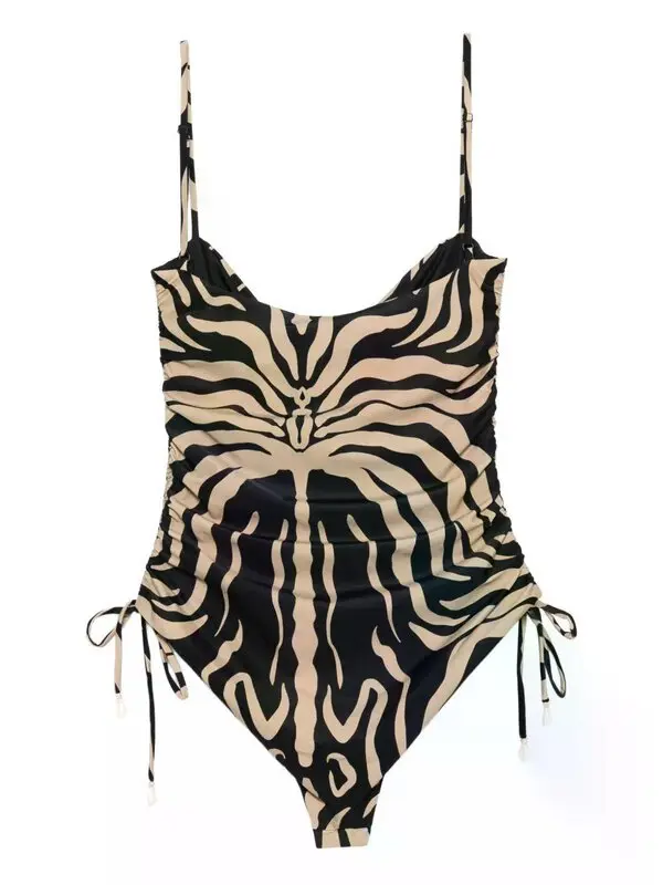 Johanna Ortiz Zebra-print One-piece Swimsuit - Black