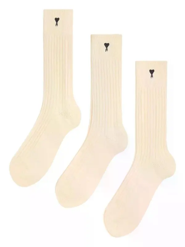 Ami De Coeur Ribbed Socks - Neutrals