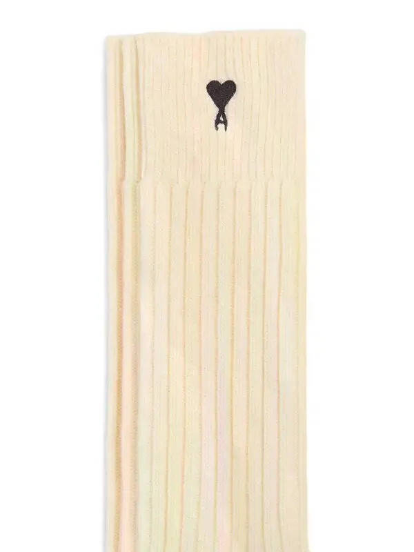 AMI Paris Three Pack De Coeur Socks - Neutrals