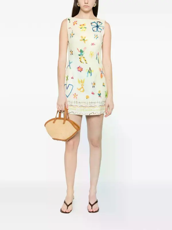 ALEMAIS Sidi Floral Mini Dress - Neutrals
