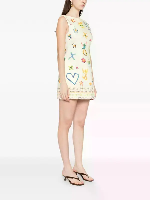 ALEMAIS Sidi Floral Mini Dress - Neutrals
