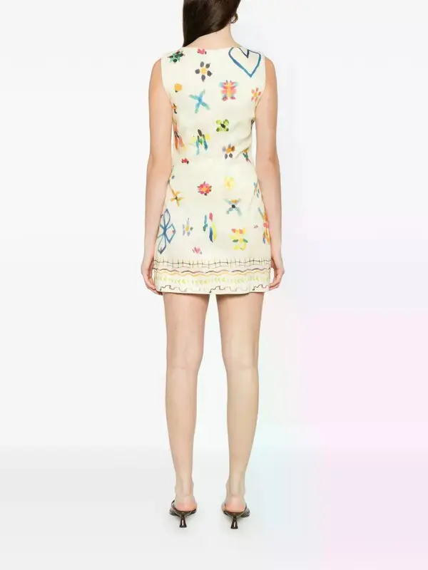 ALEMAIS Sidi Floral Mini Dress - Neutrals