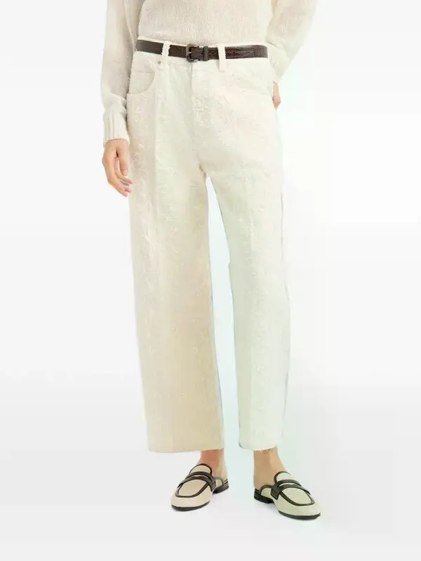 Brunello Cucinelli Fuzzy Texture Trousers - Neutrals