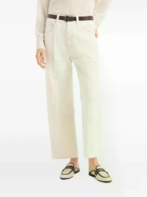 Brunello Cucinelli Fuzzy Texture Trousers - Neutrals