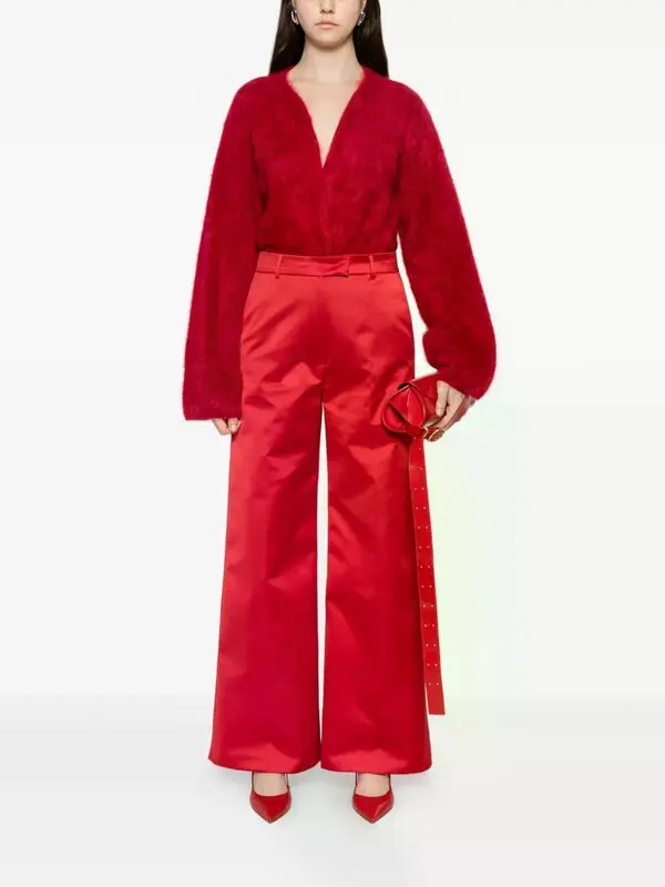 THE FRANKIE SHOP Brickell Satin Trousers - Red