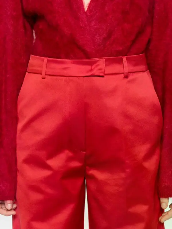 THE FRANKIE SHOP Brickell Satin Trousers - Red