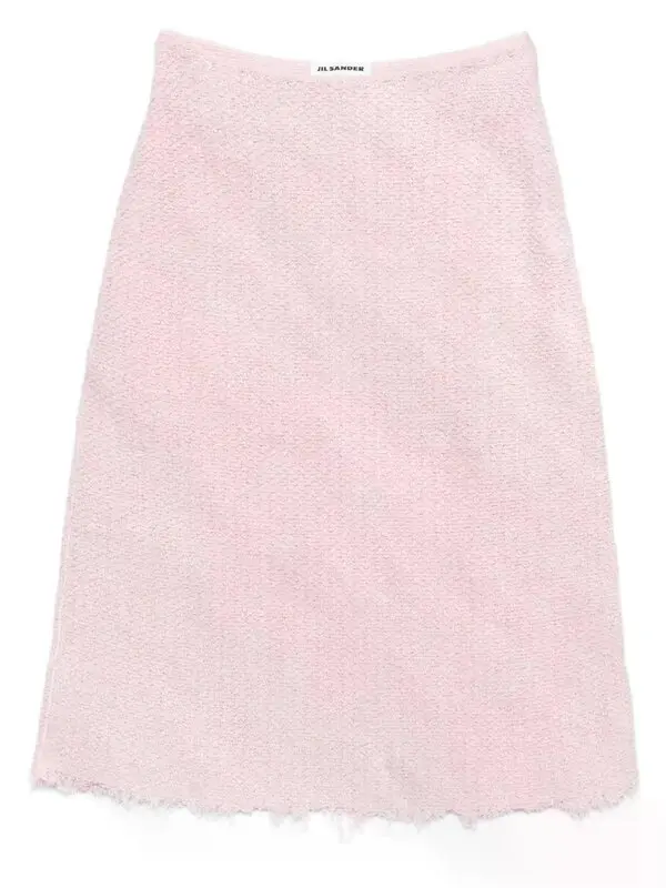 JIL SANDER A-line Midi Skirt With Frayed Hem - Pink