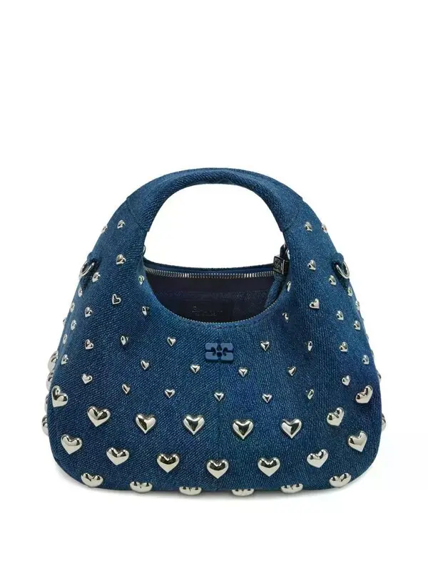 GANNI Heart-stud Mini Tote Bag - Blue