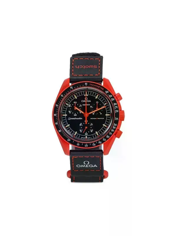 SWATCH X Omega Mission On Earth Lava 42mm Watch - Black