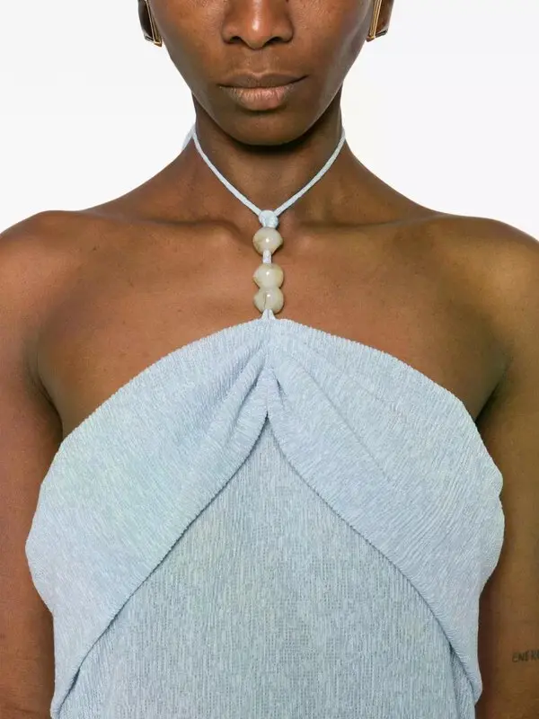 Magda Butrym Halterneck Draped Midi Dress
